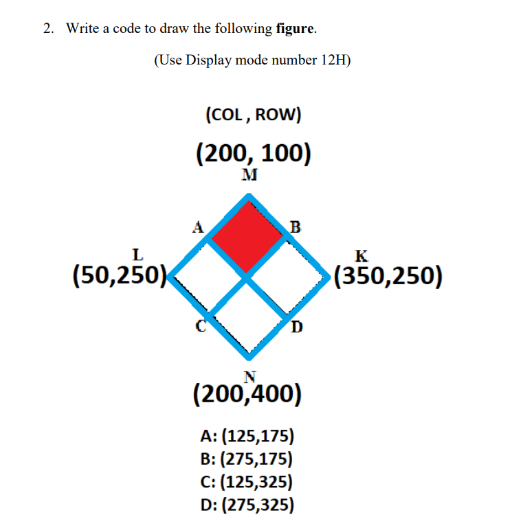 Solved 2 Write A Code To Draw The Following Figure Use 1958