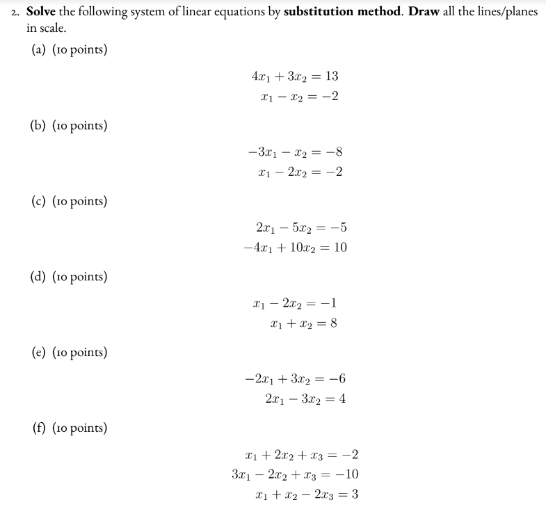 Solved 2. Solve the following system of linear equations by | Chegg.com