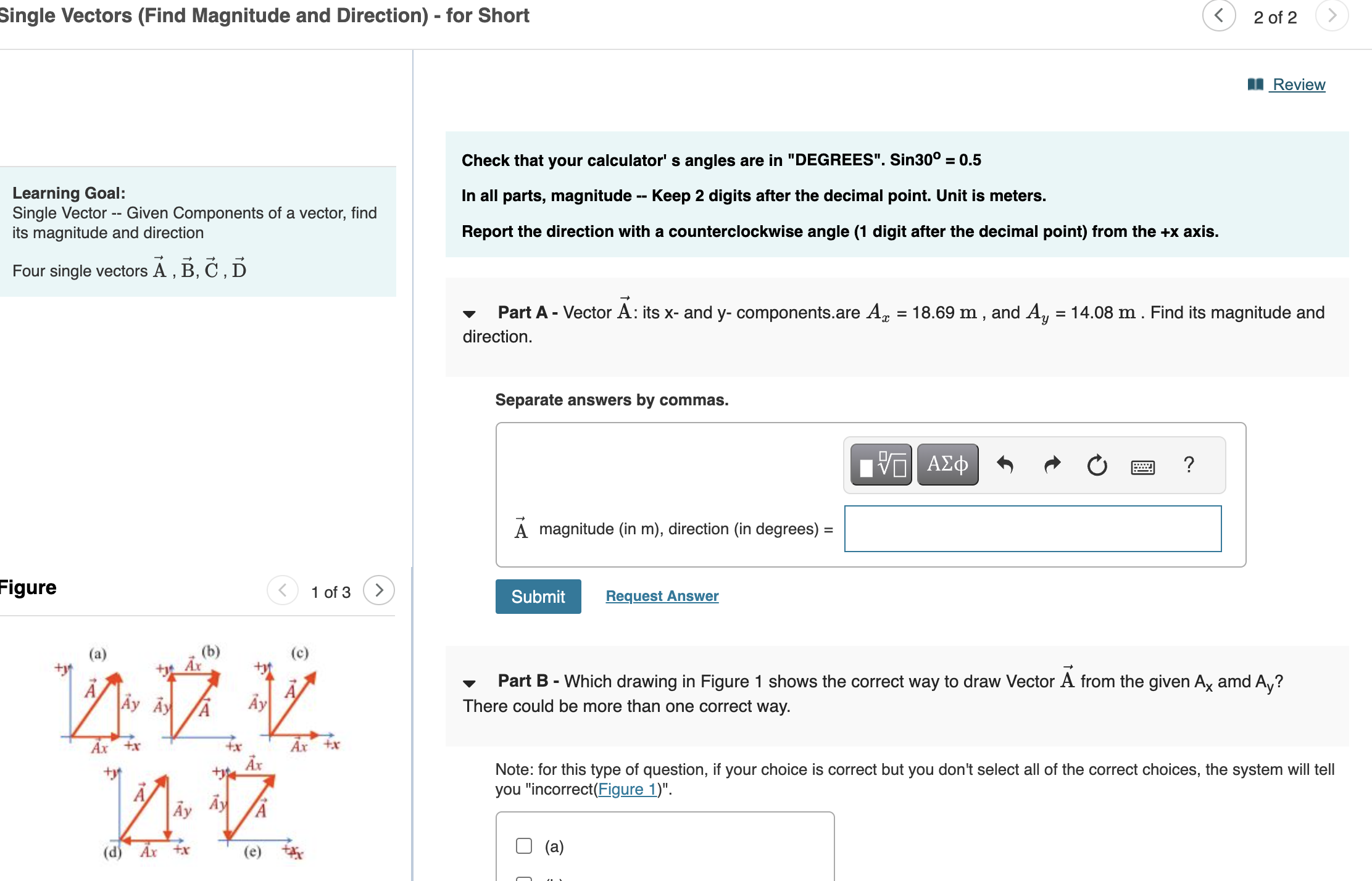 Solved Learning Goal:Single Vector -- ﻿Given Components of a | Chegg.com