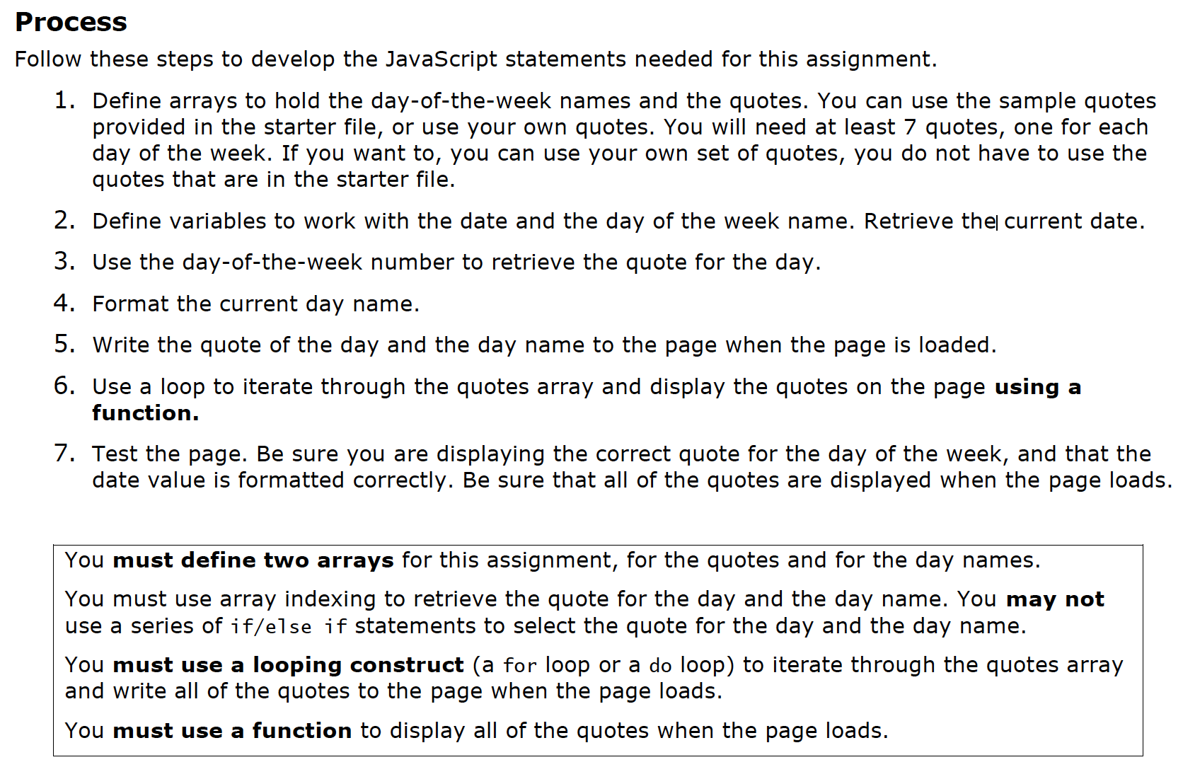 Solved JAVASCRIPT - QUOTE OF THE DAY So I feel like I almost | Chegg.com