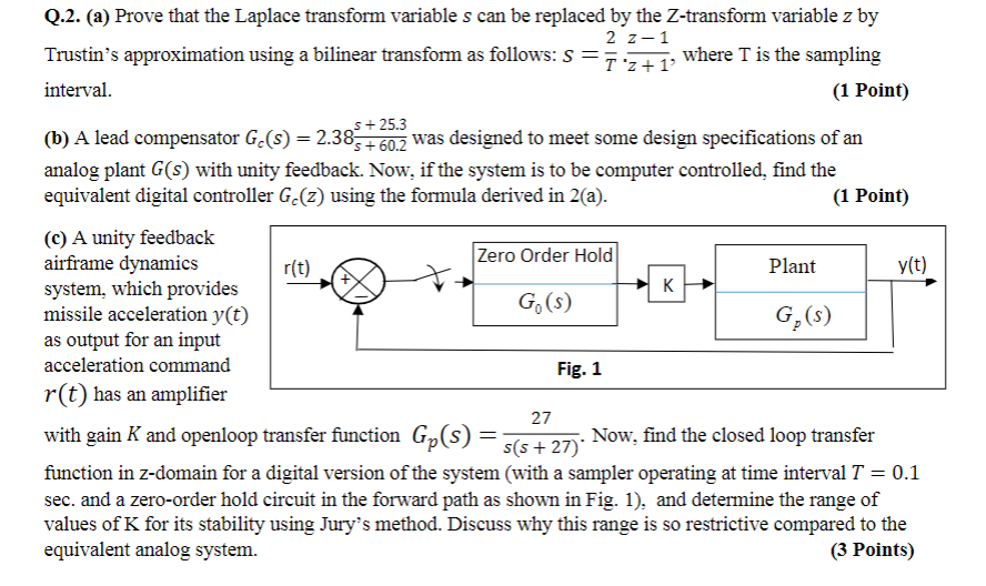 Solved Q.2. (a) Prove that the Laplace transform variable s | Chegg.com