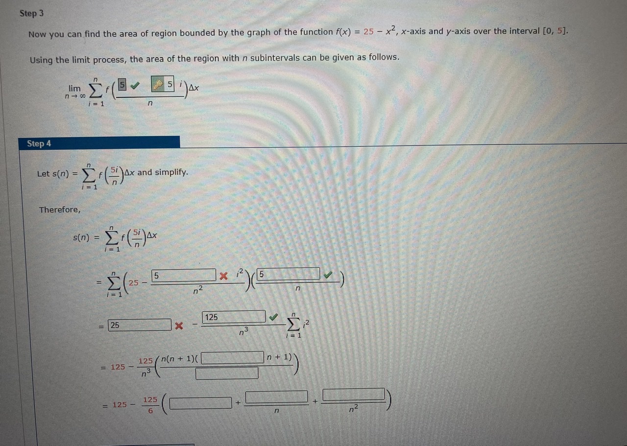 Solved Use the limit process to find the area of the region | Chegg.com