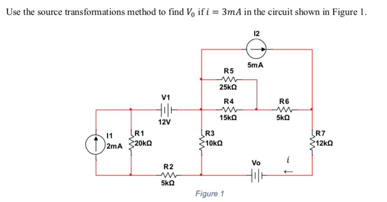 Solved Use the source transformations method to find V, if i | Chegg.com