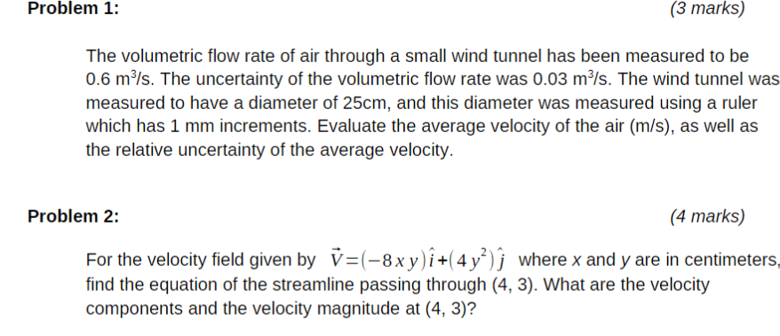 Solved The volumetric flow rate of air through a small wind | Chegg.com