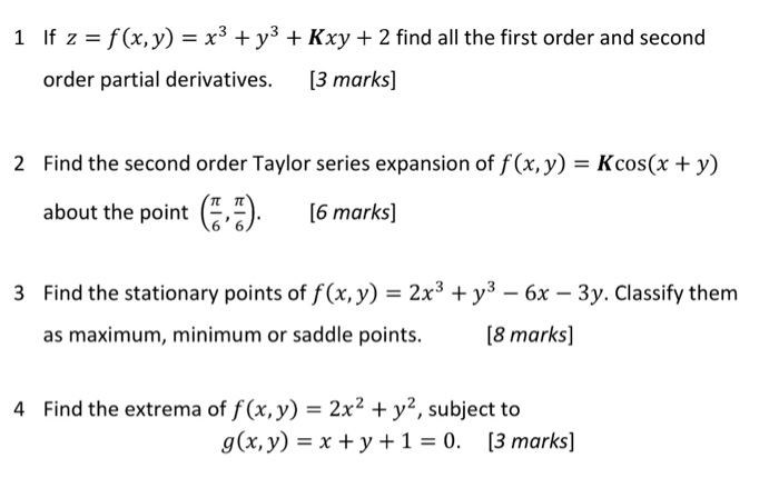 Solved lf z-f(x,y)-x3 + y3 + Kxy + 2 find all the first | Chegg.com