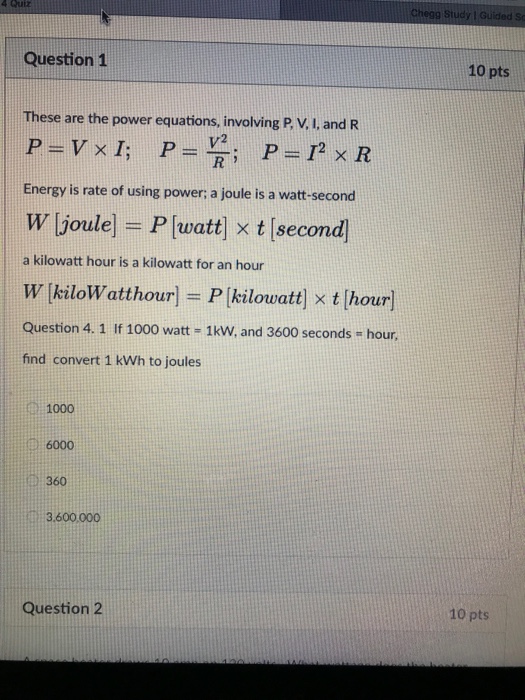 Solved Question1 10 pts These are the power equations, | Chegg.com