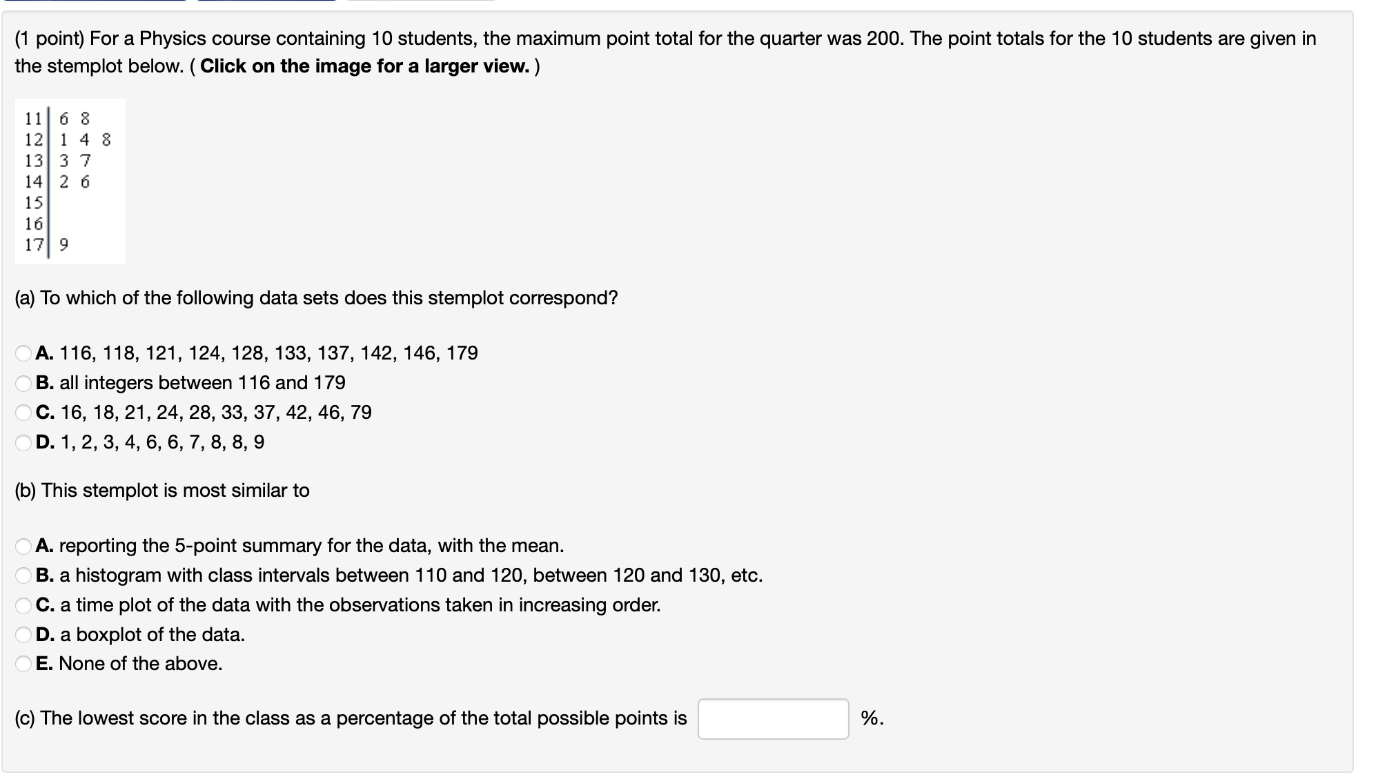 Solved (1 point) For a Physics course containing 10 | Chegg.com