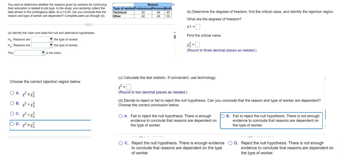Solved You want to determine whether the reasons given by | Chegg.com