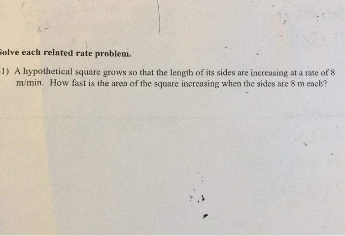 Solved Solve each related rate problem. 1) A hypothetical | Chegg.com