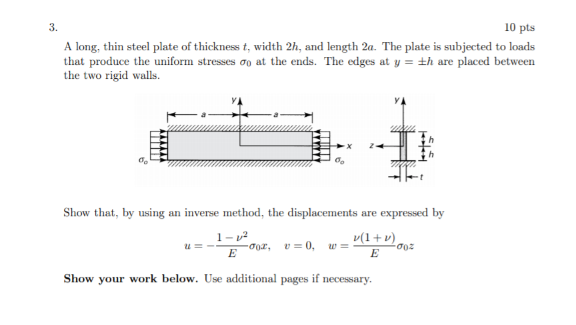 Solved 3. 10 pts A long, thin steel plate of thickness t, | Chegg.com