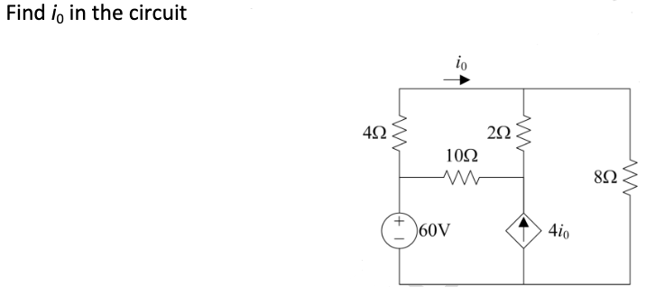 Solved Find i0 in the circuit | Chegg.com
