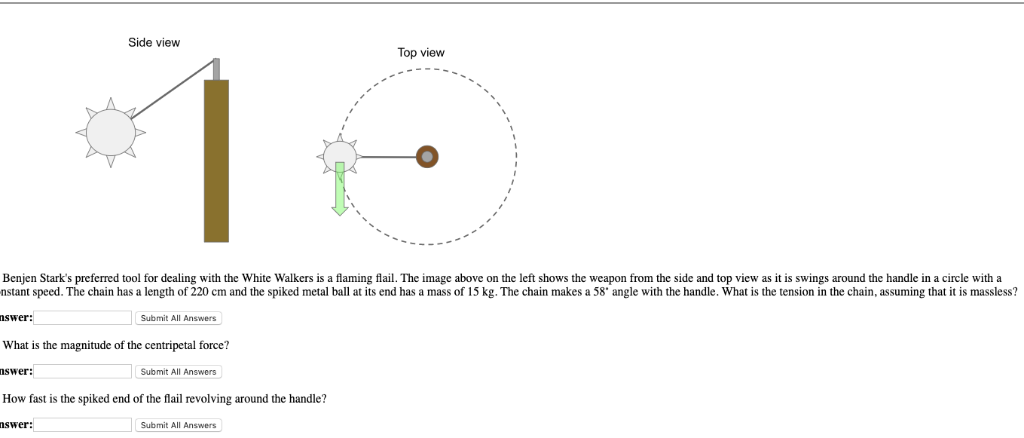 Solved Side view Top view Benjen Stark's preferred tool for | Chegg.com