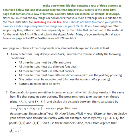 Solved make a new html file that contains a row of three | Chegg.com