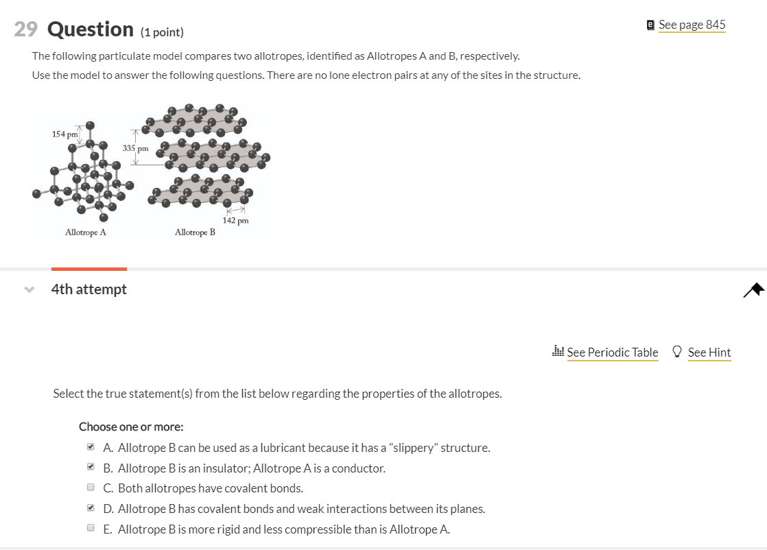 Solved 29 Question (1 point) @ See page 845 The following | Chegg.com