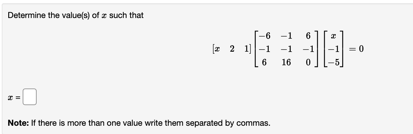 Solved Determine the value(s) ﻿of x ﻿such | Chegg.com