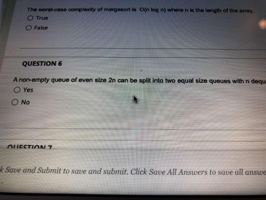 Solved The worst-case complexity of mergesort is on log n | Chegg.com