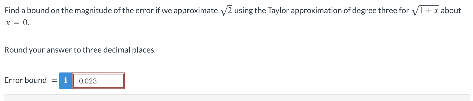 Solved Find a bound on the magnitude of the error if we | Chegg.com