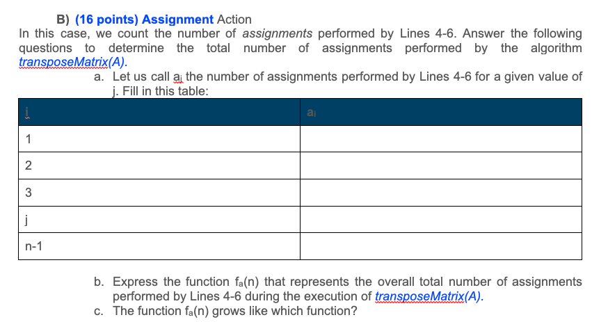 Solved om in Exercise 2 (60 points) Analyze transpose | Chegg.com
