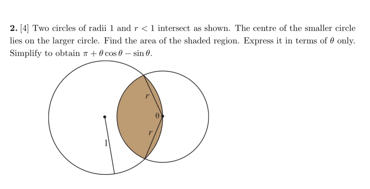 Solved [4] ﻿Two circles of radii 1 ﻿and r