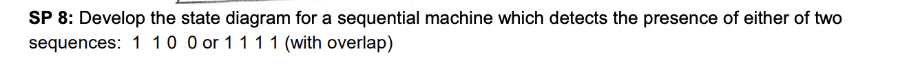 Solved SP 8: Develop the state diagram for a sequential | Chegg.com
