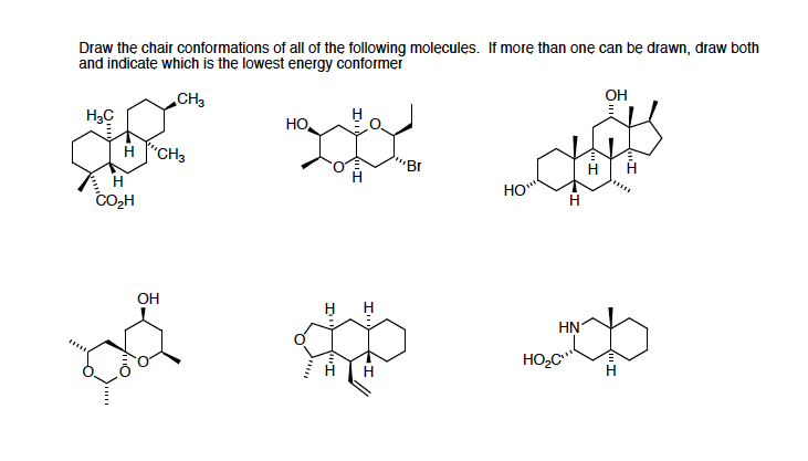 Solved Draw the chair conformations of each of the following | Chegg.com