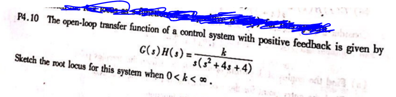 Solved P4.10 The open-loop transfer function of a control | Chegg.com