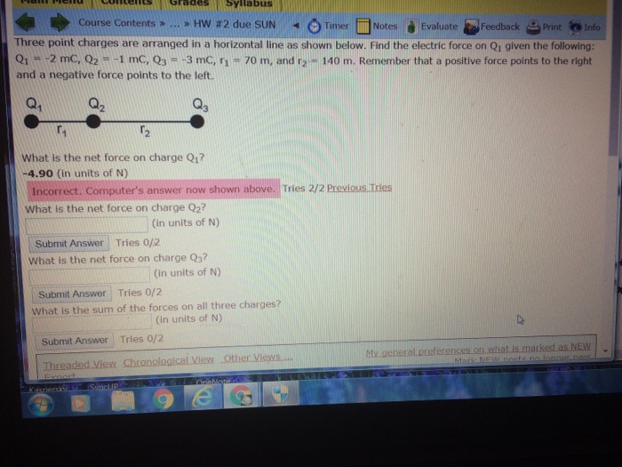 Solved Three point charges are arranged in a horizontal line | Chegg.com