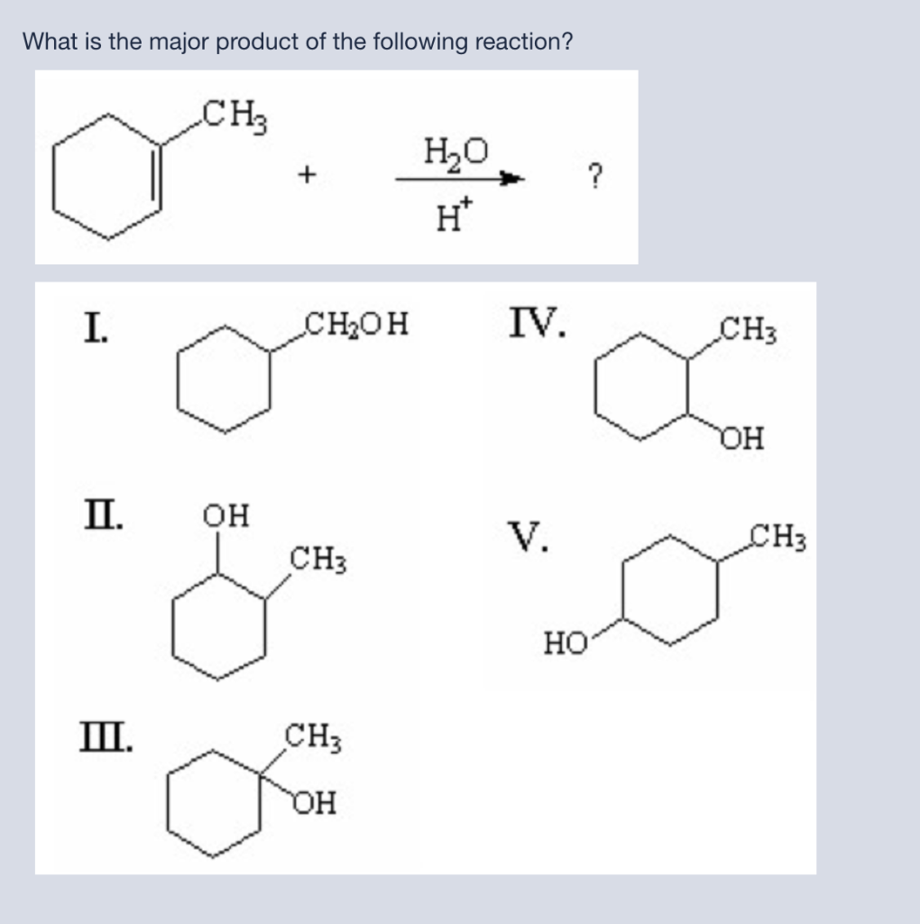 Solved What is the major product of the following reaction? | Chegg.com