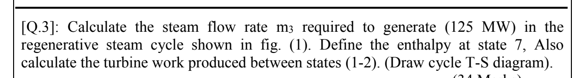 Solved [Q.3]: Calculate the steam flow rate m3 required to | Chegg.com