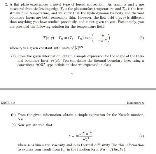 Solved 2. A flat plate experiences a novel type of forced | Chegg.com