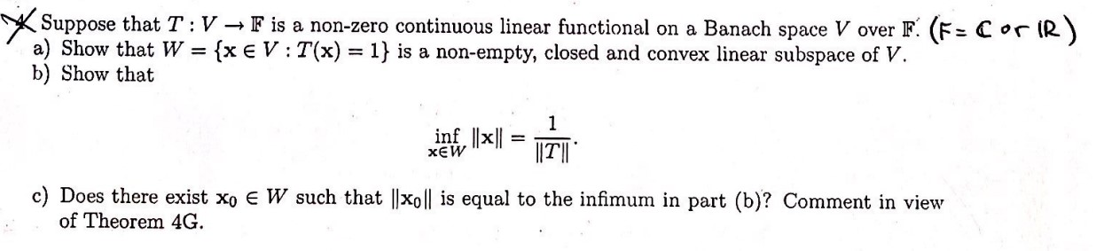 Solved Suppose that T:V→F is a non-zero continuous linear | Chegg.com