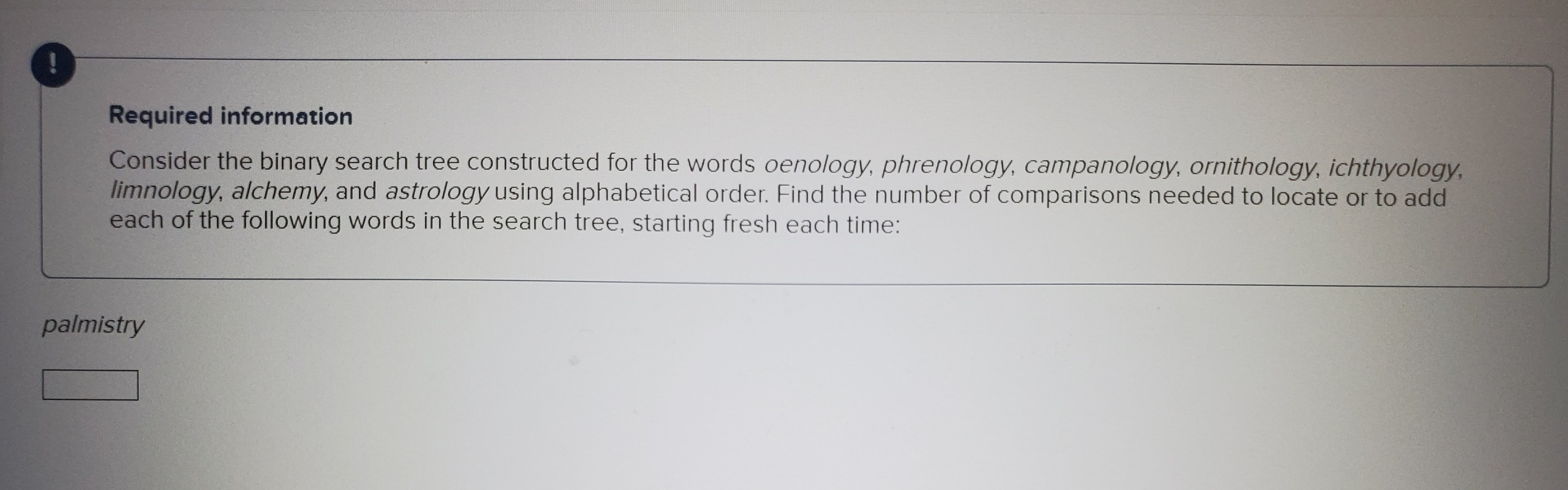 Solved Required information Consider the binary search tree | Chegg.com
