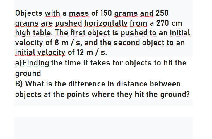 Solved Objects with a mass of 150 grams and 250 grams are | Chegg.com