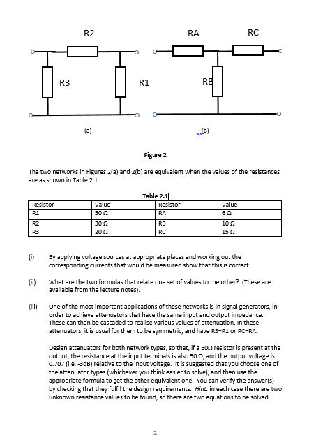 Solved R2 RA RC R3 R1 RE Figure 2 The two networks in | Chegg.com