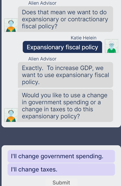 Solved Alien AdvisorDoes that mean we want to doexpansionary | Chegg.com