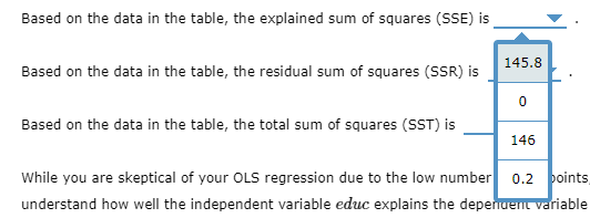 Solved 8. Calculating SSR, SSE, SST, and R-squared Suppose | Chegg.com