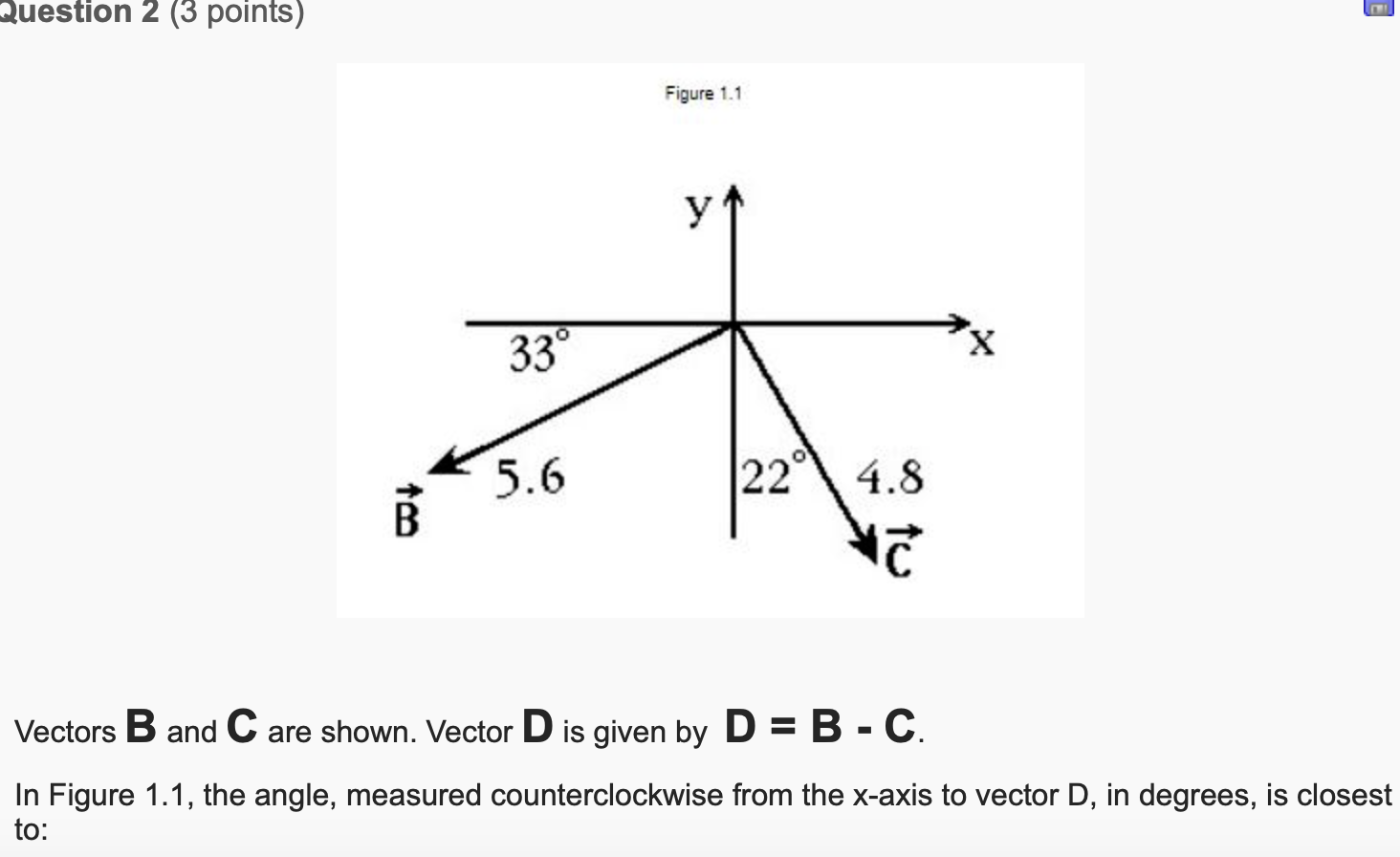 Solved Question 2 (3 points) Figure 1.1 У 33 22 5.6 4.8 | Chegg.com