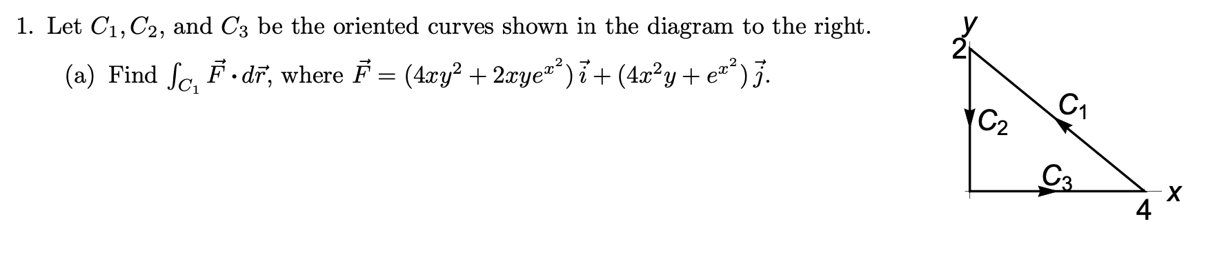 Solved 1. Let C1,C2, and C3 be the oriented curves shown in | Chegg.com