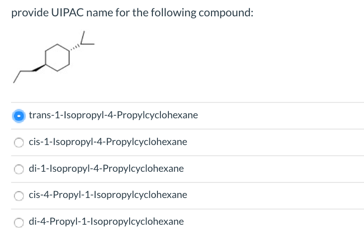 Solved provide UIPAC name for the following compound: | Chegg.com