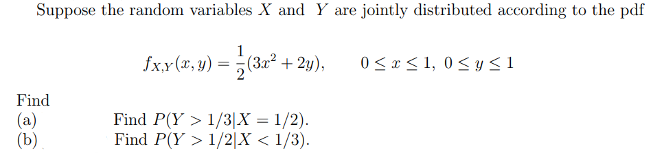 Solved Suppose the random variables X and Y are jointly | Chegg.com