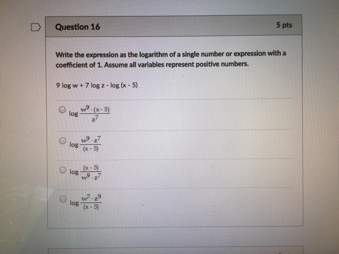Solved Write the expression as the logarithm of a single | Chegg.com