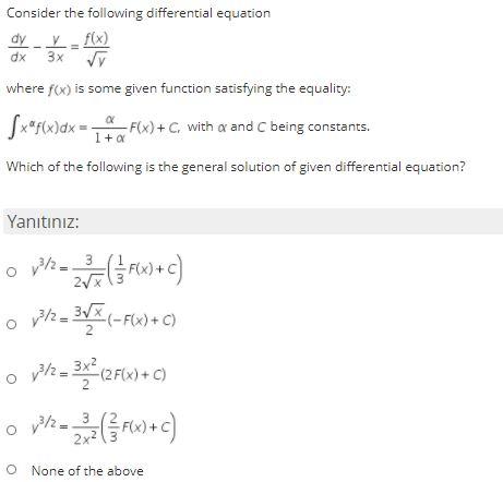 Solved Consider the following differential equation dy V | Chegg.com