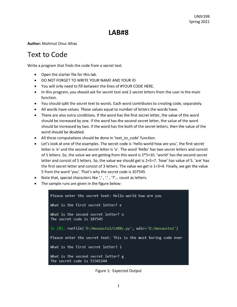 Solved Starter File: def text_to_code(text,let1,let2): | Chegg.com