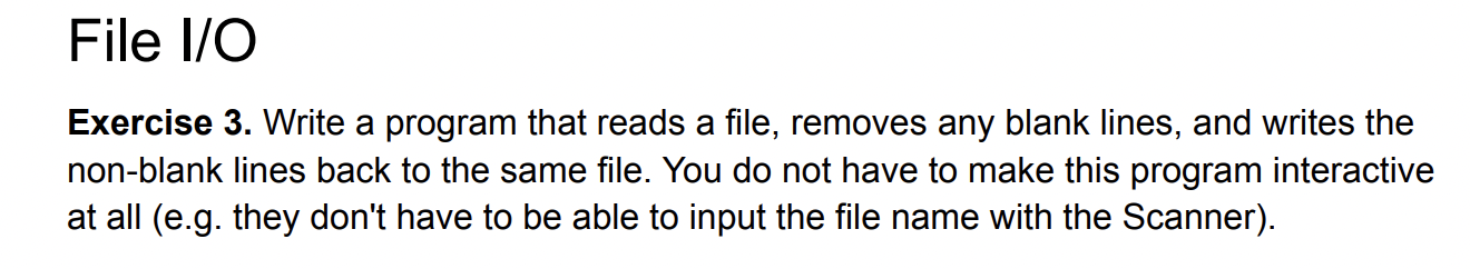 Solved Exercise 3. Write a program that reads a file, | Chegg.com