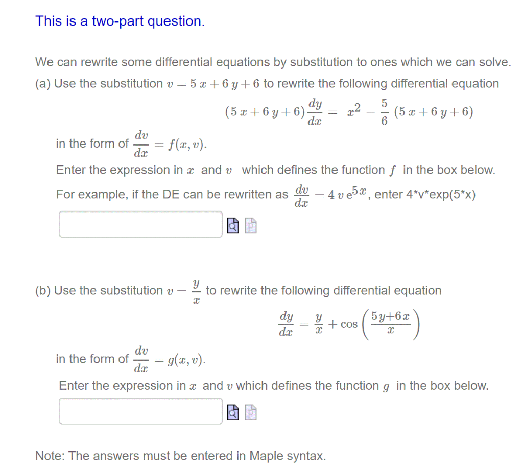 Solved This is a two-part question. We can rewrite some | Chegg.com