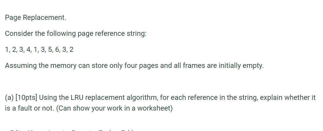 Solved Page Replacement. Consider the following page | Chegg.com