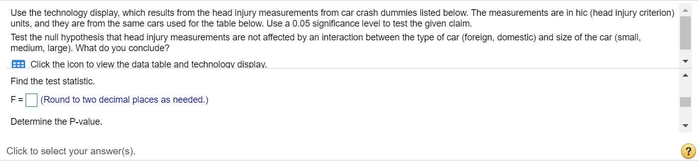 Solved Use the technology display, which results from the | Chegg.com