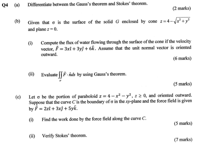 Solved Q4 (a) Differentiate between the Gauss's theorem and | Chegg.com