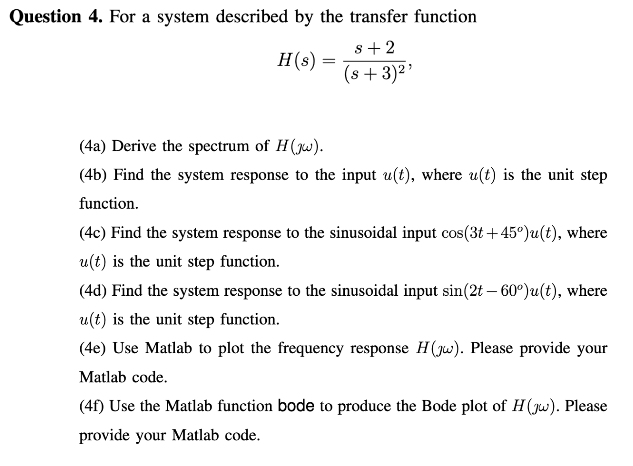 Solved Please especially help me with the MATLAB questions | Chegg.com