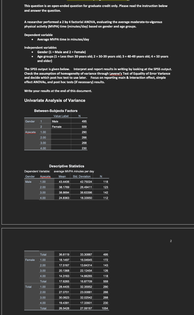 Solved This question is an open-ended question for graduate | Chegg.com
